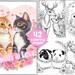 Cute Animals in Love Coloring Pages, Instant Download Printable ...