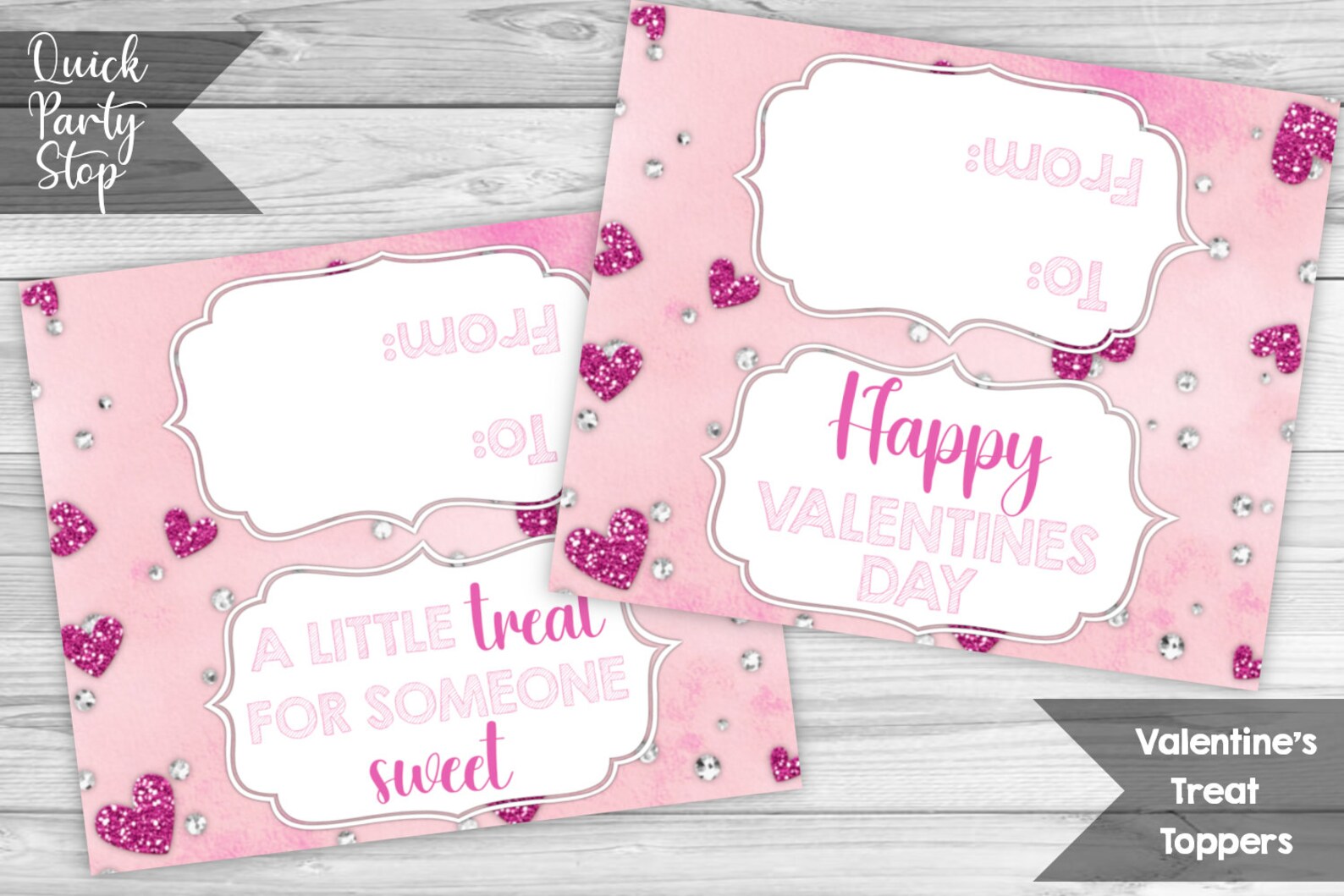 Valentines Day Treat Toppers, Valentines Goody Bag Topper, Happy ...