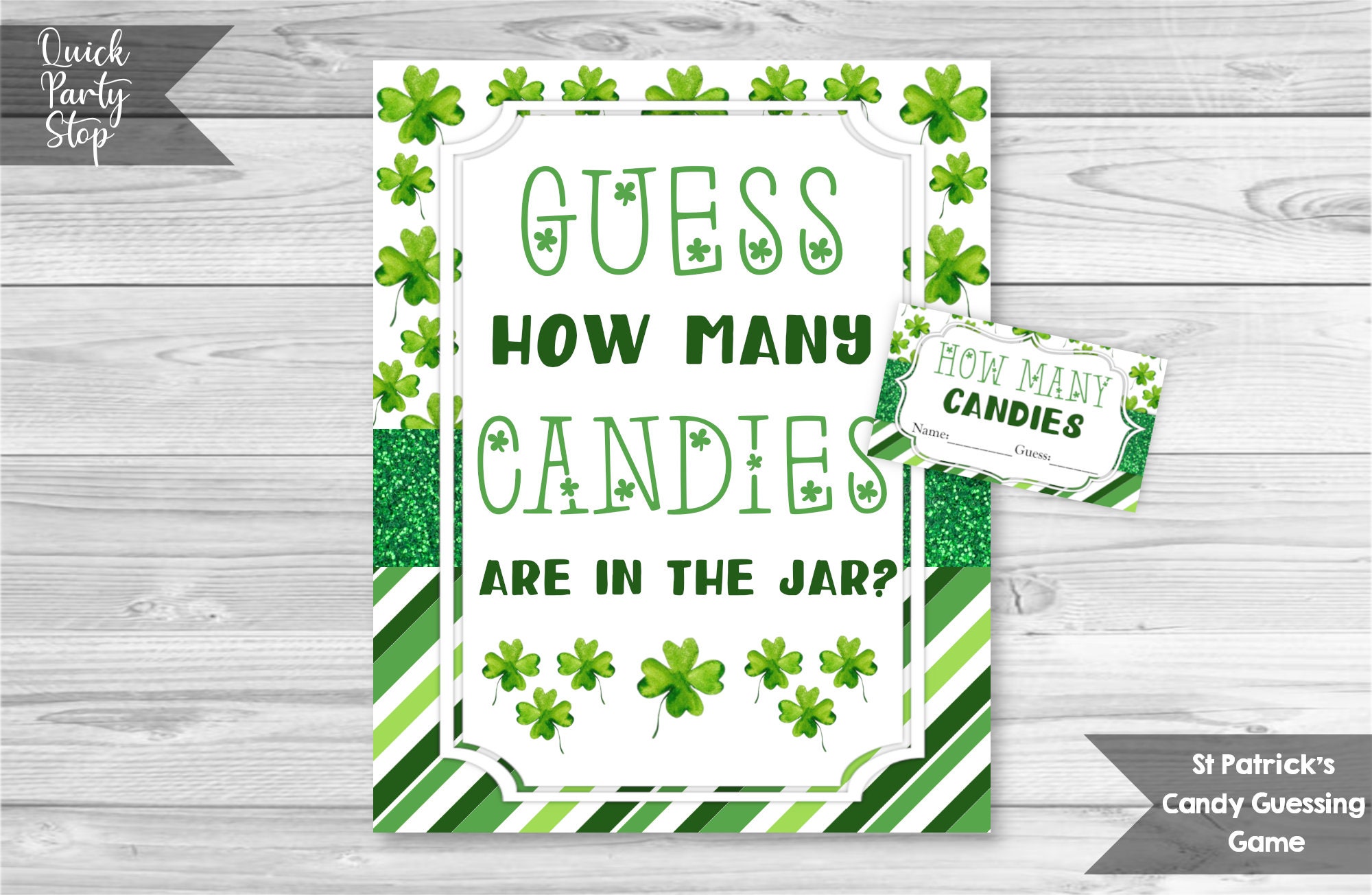 St Patricks Guess How Many Candies Sign and Tickets, St Patrick's Day ...