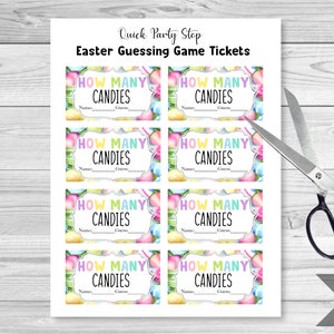 Easter Guess How Many Candies Sign and Tickets, Easter Party, Easter ...