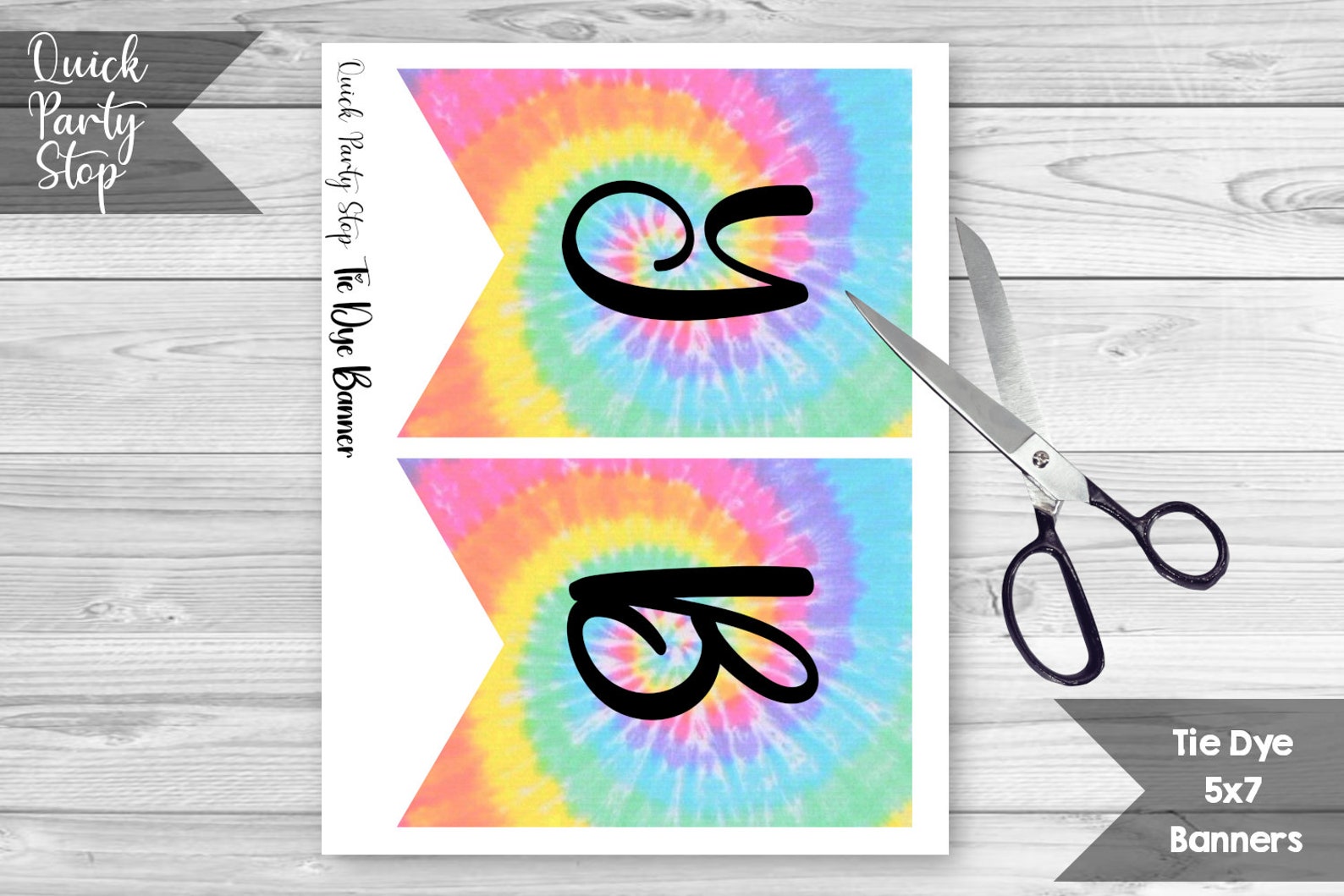 Tie Dye Happy Birthday Banner, Rainbow Birthday Party, Pennant Banner ...