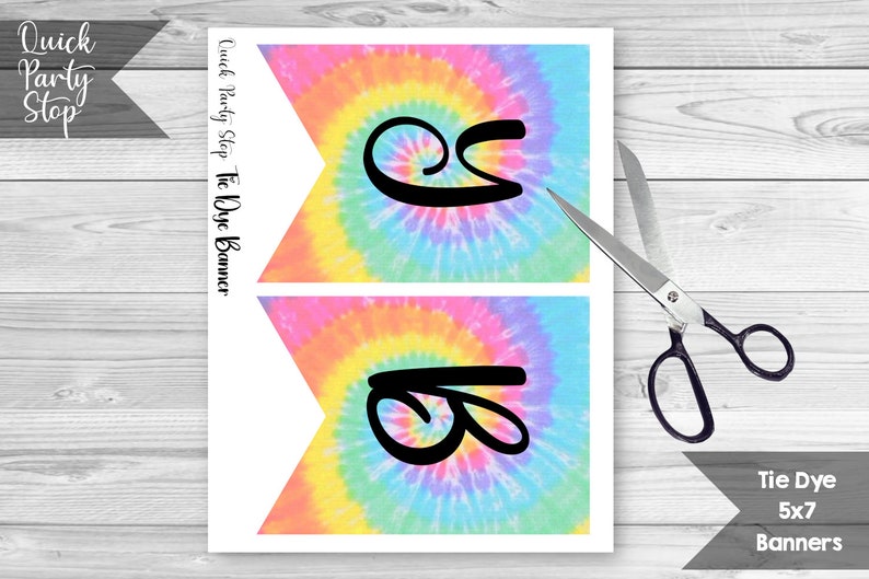 Tie Dye Happy Birthday Banner, Rainbow Birthday Party, Pennant Banner ...