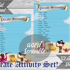 Pirate Party Activity Set 12 Different Activity Sheets Digital Download ...