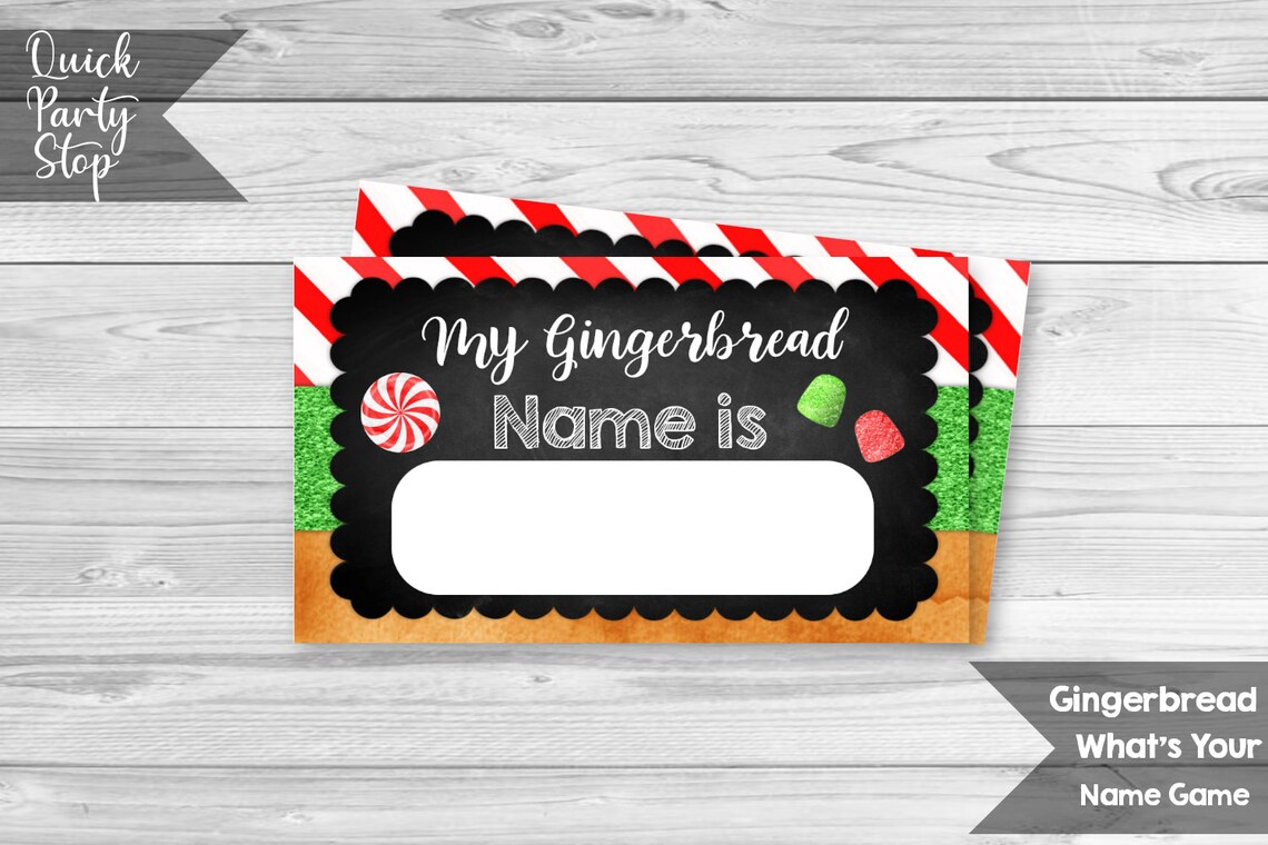 Gingerbread Name Game, What's Your Gingerbread Name, Christmas Party ...