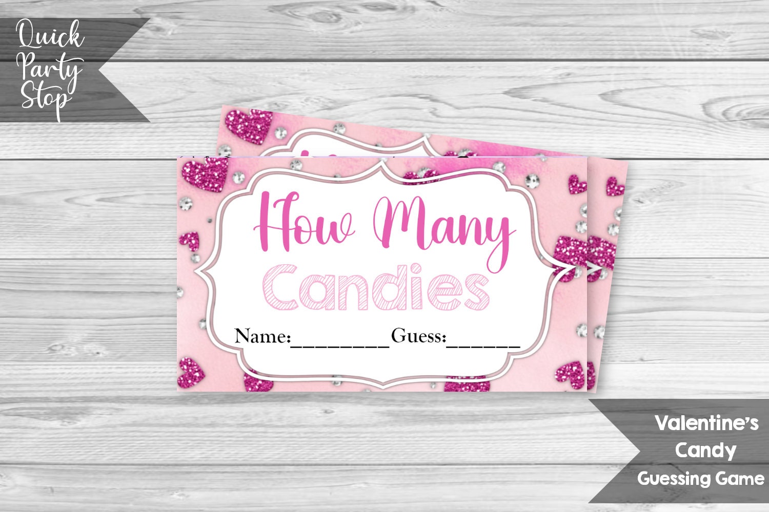 Valentines Day Guess How Many Candies Sign and Tickets, Valentines ...