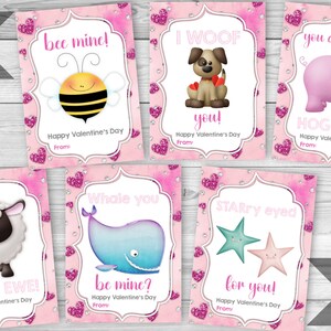 Printable Valentines Day Cards for Kids, Animal Pun Valentines ...