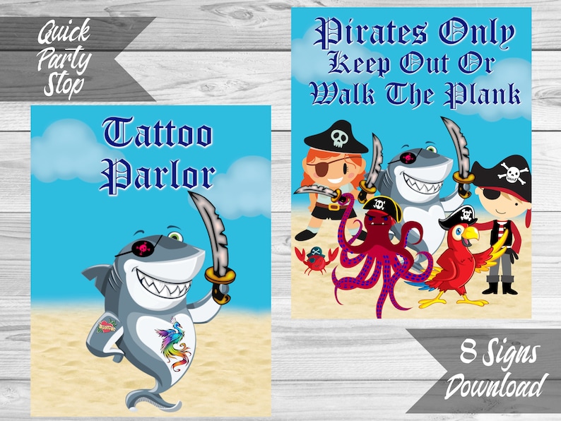 8 Printable Pirate Signs! Digital Download! Eight Signs for One Low ...