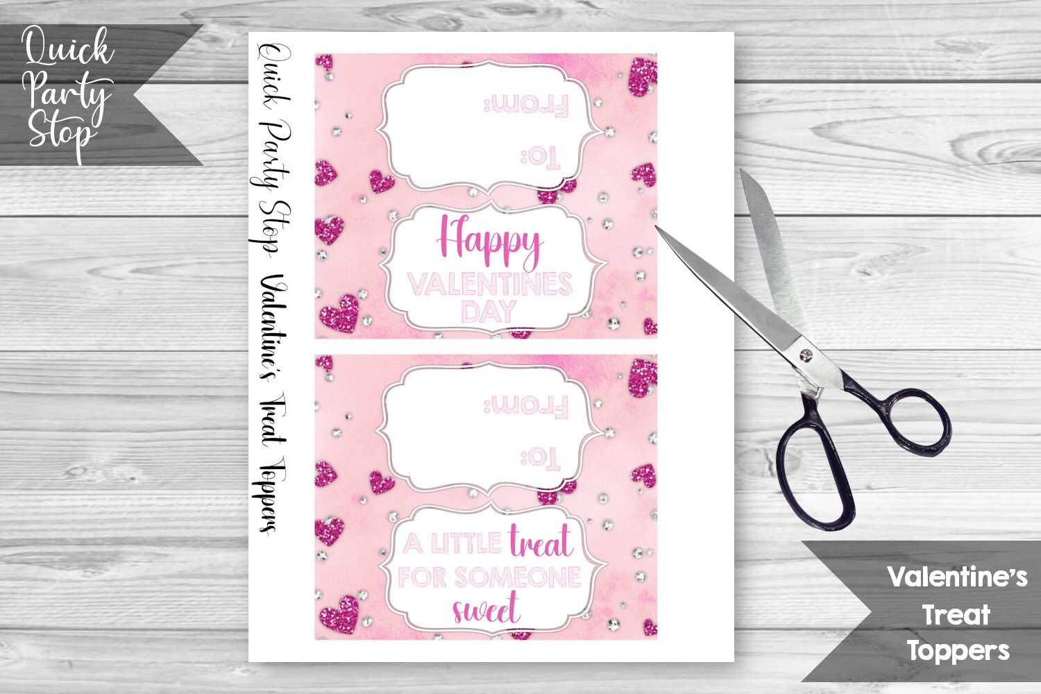 Valentines Day Treat Toppers, Valentines Goody Bag Topper, Happy ...