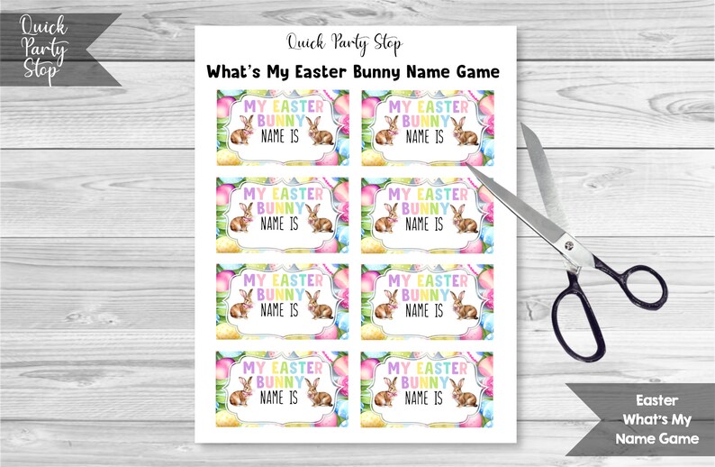Easter Bunny Name Game, What's Your Easter Name, Easter Game, Printable ...