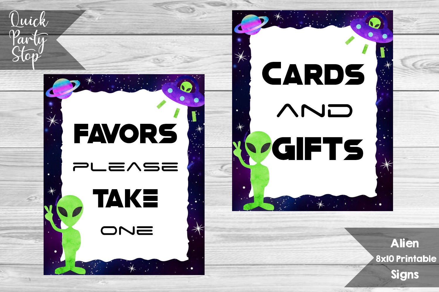 6 Alien Birthday Signs, UFO Space Party Signs, Alien Abduction Sign ...