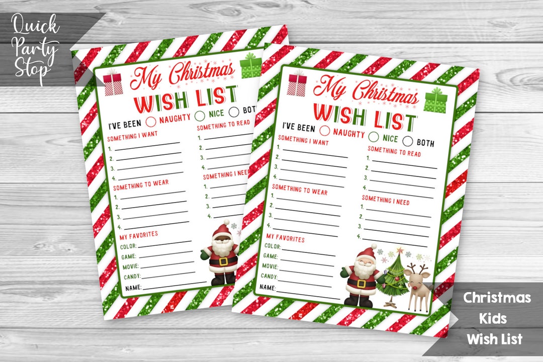 My Christmas Wish List for Kids, Printable Holiday Wish List, Santa ...