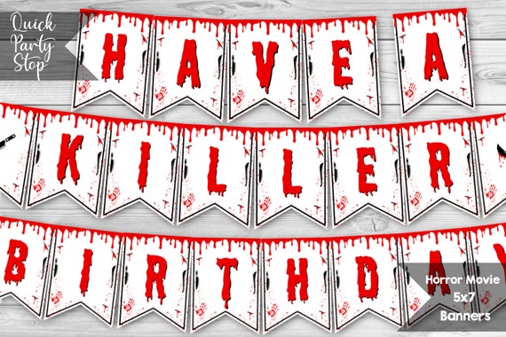 Halloween Party Decorations Halloween Horror Birthday Banner - Bloody ...