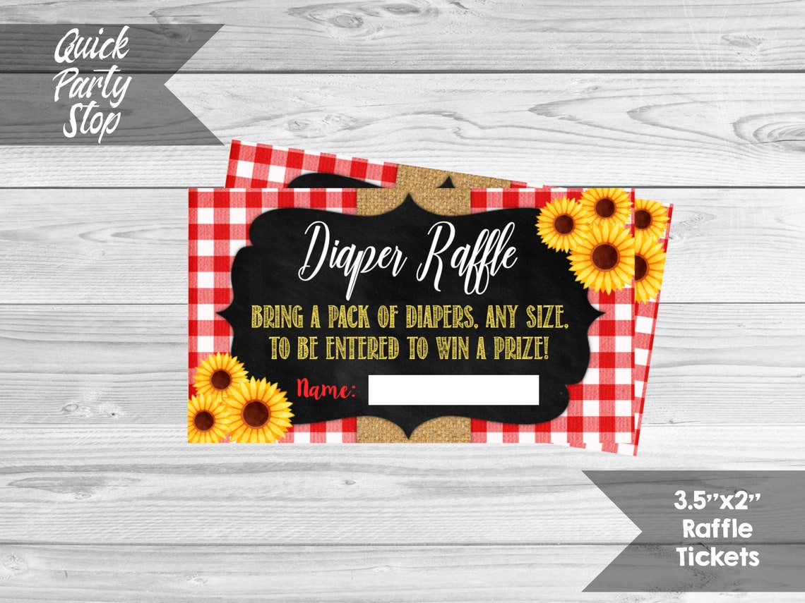 Baby Q Diaper Raffle Sign and Tickets, BBQ Baby Shower, Barbeque and ...