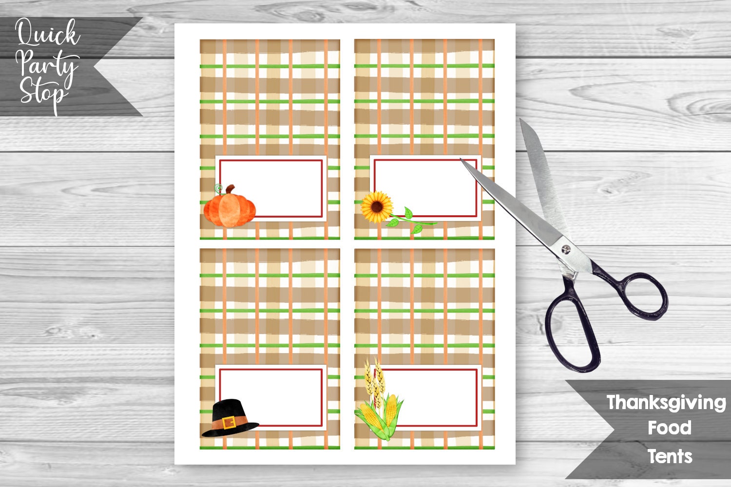 Thanksgiving Editable Food Tents, Turkey Food Labels, Harvest Party ...