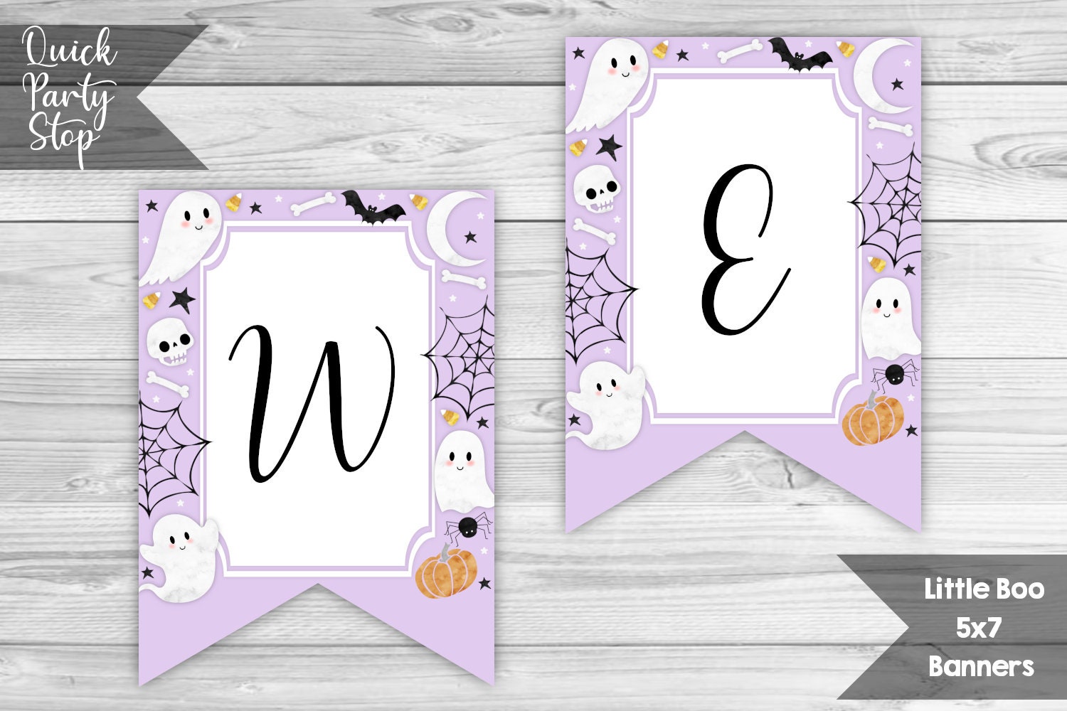 Little Boo Welcome Baby Banner, Halloween Baby Shower, Pennant Banner ...