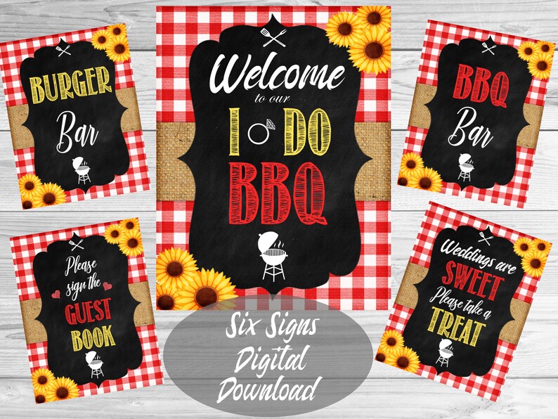 I Do BBQ Party Signs! Digital Download! Printable Barbecue Engagement ...