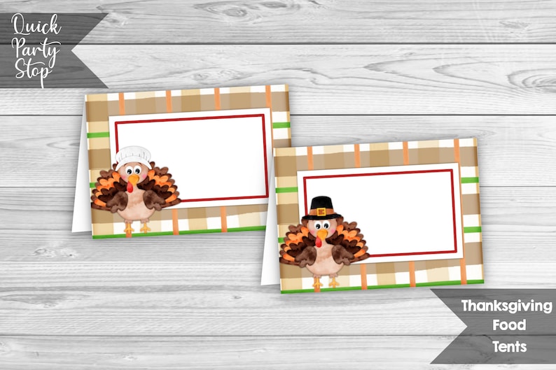 Thanksgiving Editable Food Tents, Turkey Food Labels, Harvest Party ...