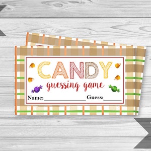Thanksgiving Guess How Many Candies Sign and Tickets, Harvest Party ...