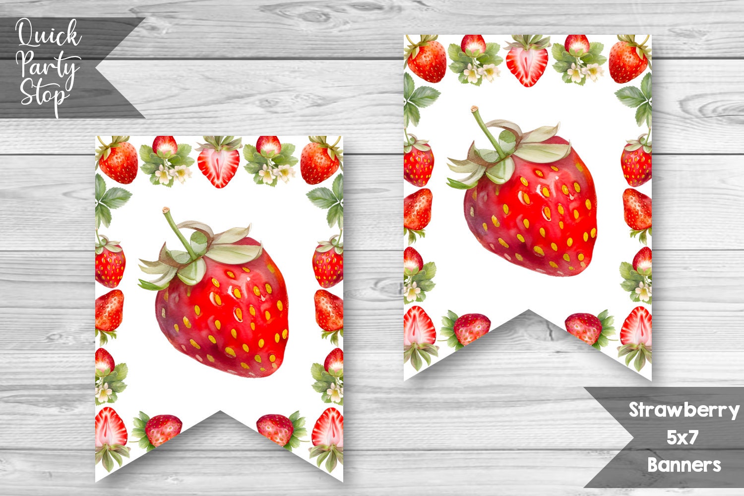 Strawberry Welcome Baby Banner, Strawberry Baby Shower, Pennant Banner ...