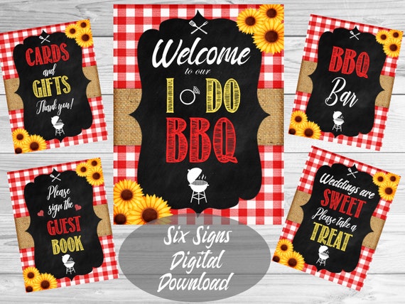 I Do BBQ Party Signs Digital Download Printable Barbecue - Etsy