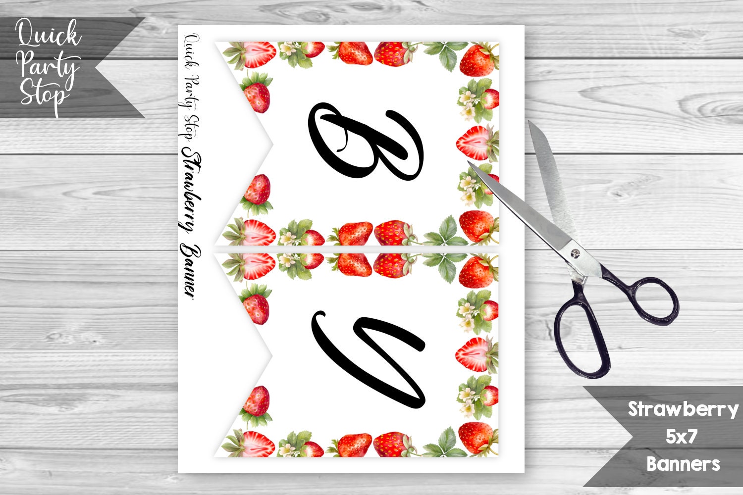 Strawberry Welcome Baby Banner, Strawberry Baby Shower, Pennant Banner ...