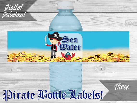 Printable Pirate Water Bottle Labels
