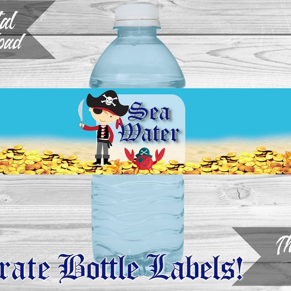 Pirate Water Bottle Label - Etsy