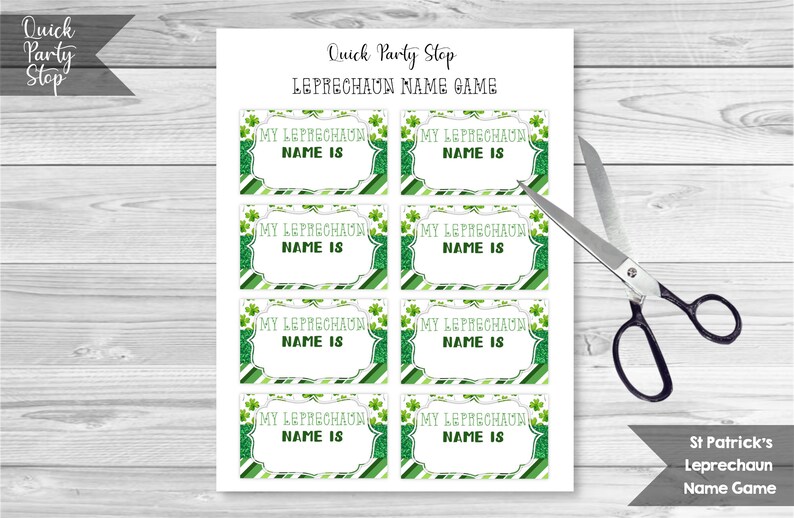 Leprechaun Name Game, St Patrick's Day Party, Printable Game Sheet ...