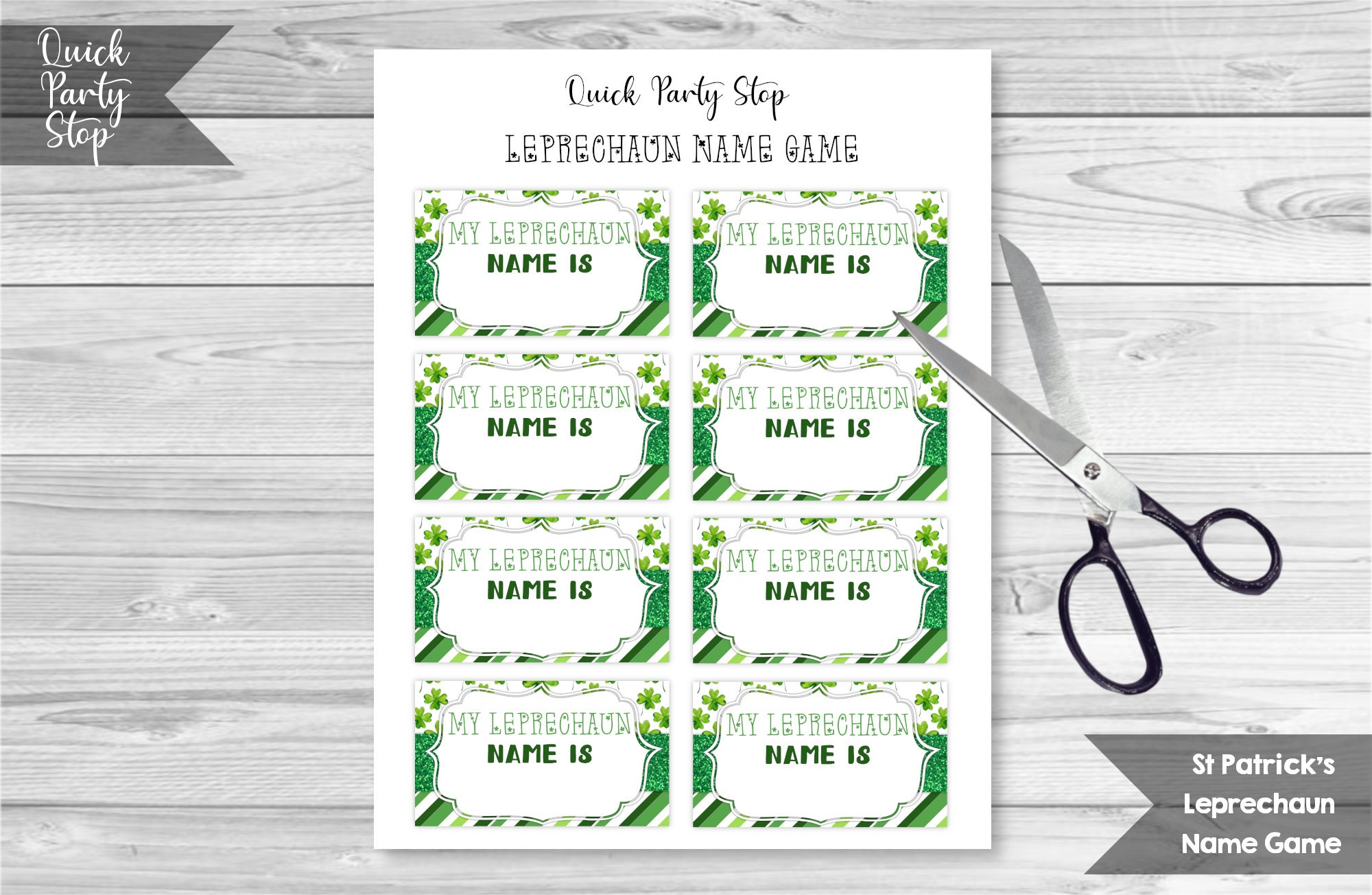 Leprechaun Name Game, St Patrick's Day Party, Printable Game Sheet ...