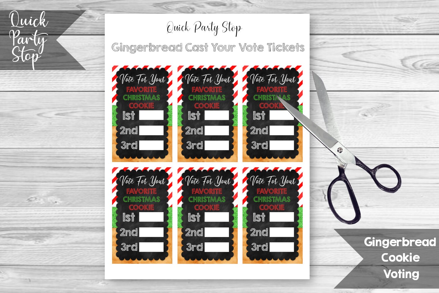 Gingerbread Favorite Christmas Cookie Sign and Tickets, Gingerbread ...