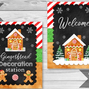 5 Gingerbread Christmas Signs, Gingerbread Party Signs, Sweet Treats ...