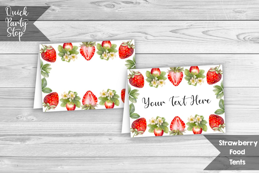 Strawberry Editable Food Tents, Strawberry Food Labels, Strawberry Baby ...