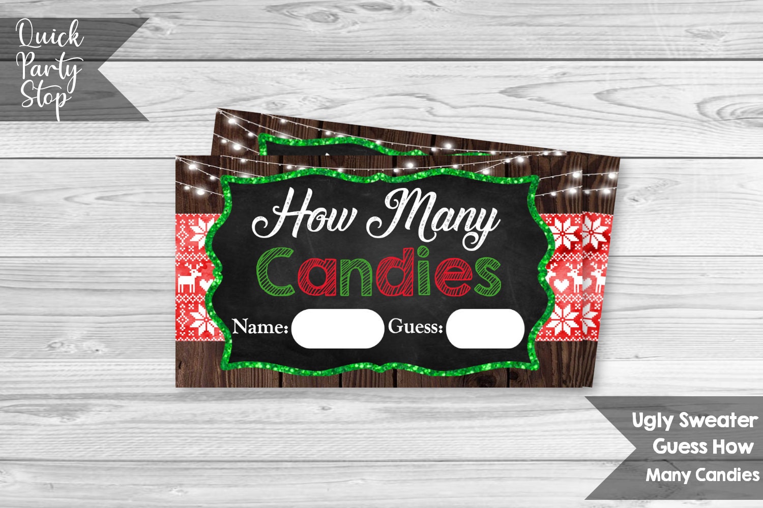 Ugly Sweater Guess How Many Candies Sign and Tickets, Tacky Sweater ...