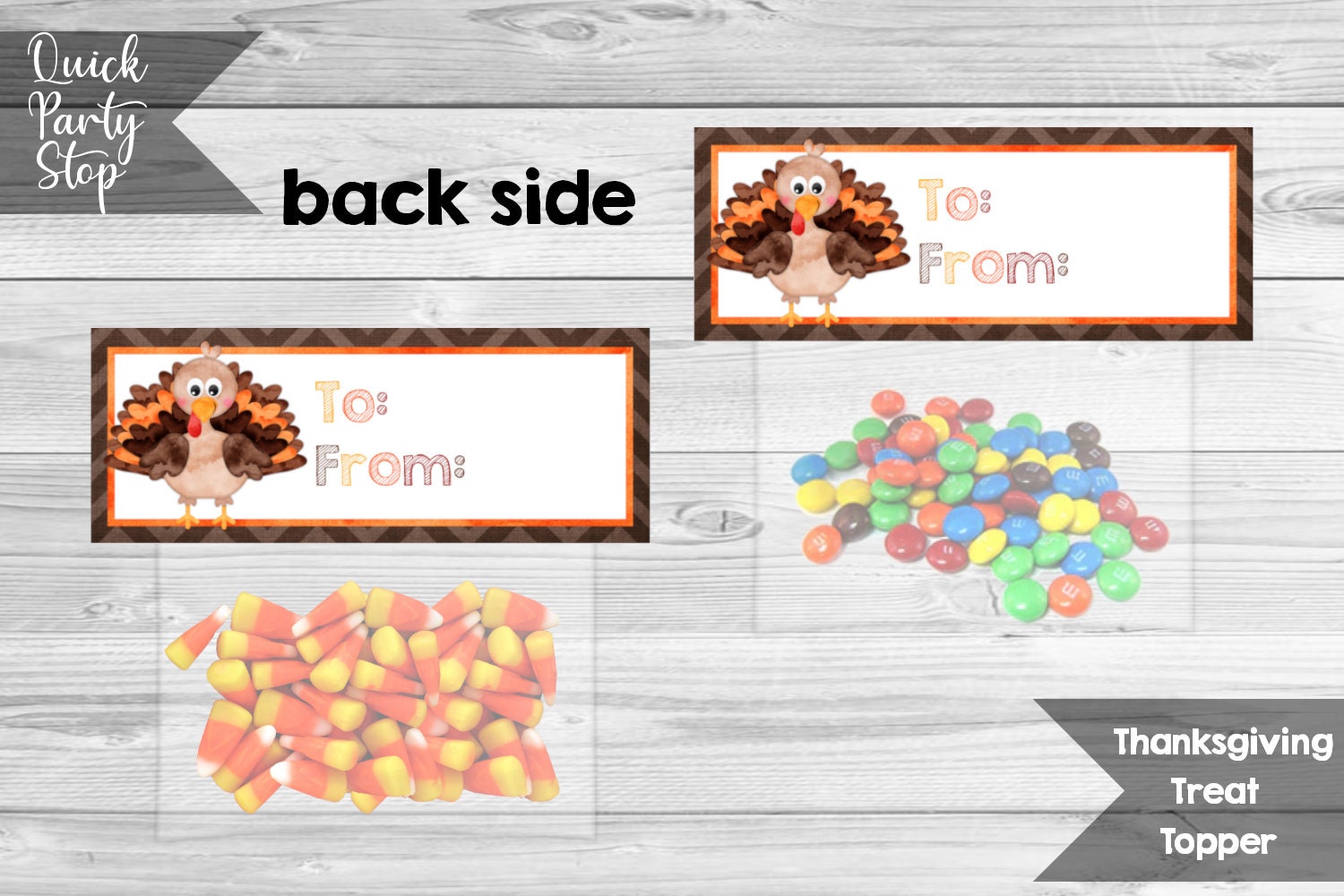 Thanksgiving Treat Toppers, Turkey Toes Goody Bag Topper, Turkey ...