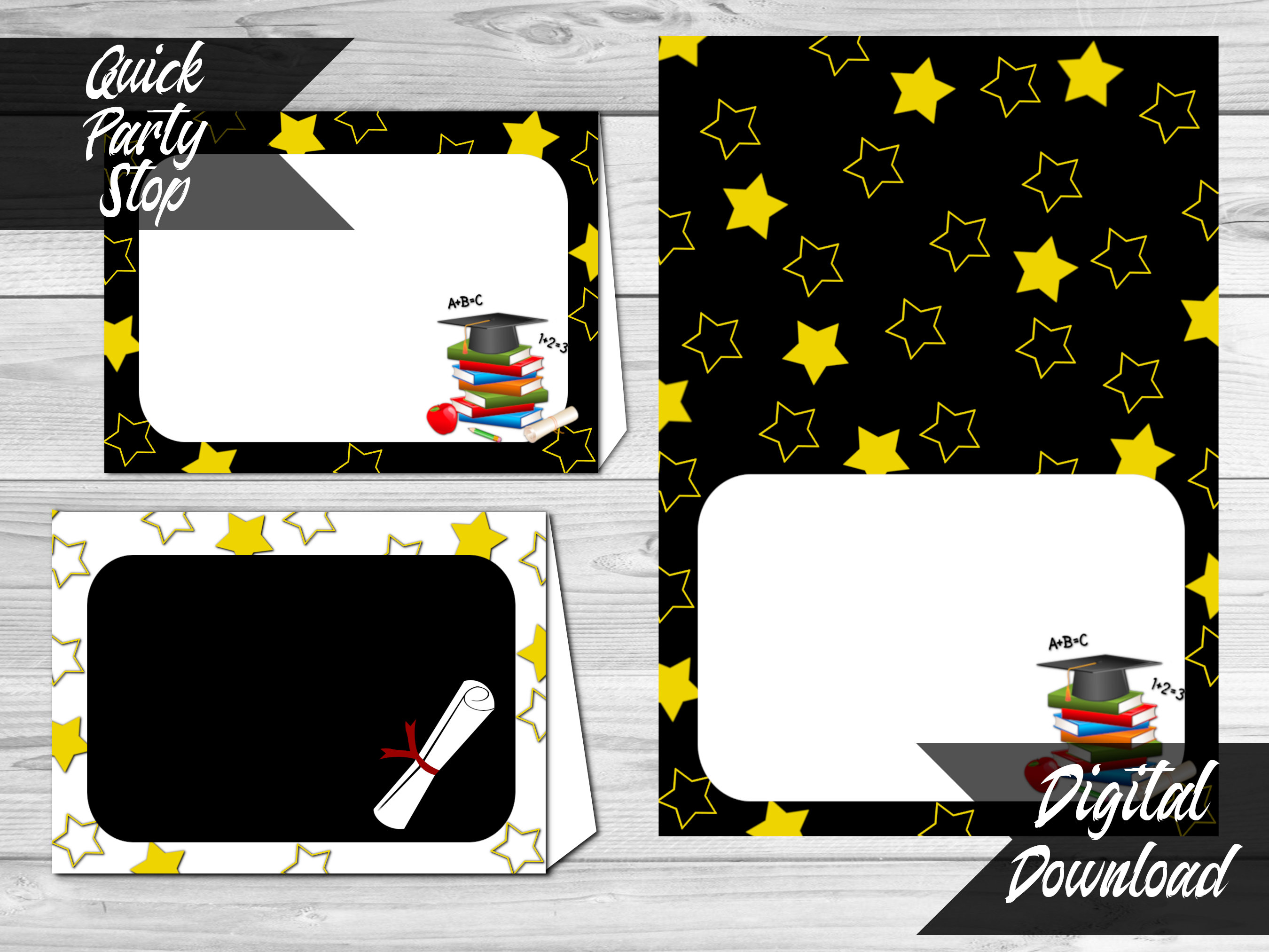 Graduation Place Holder Food Tents Digital Download Printable Party ...