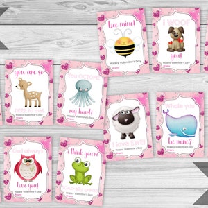 Printable Valentines Day Cards for Kids, Animal Pun Valentines ...