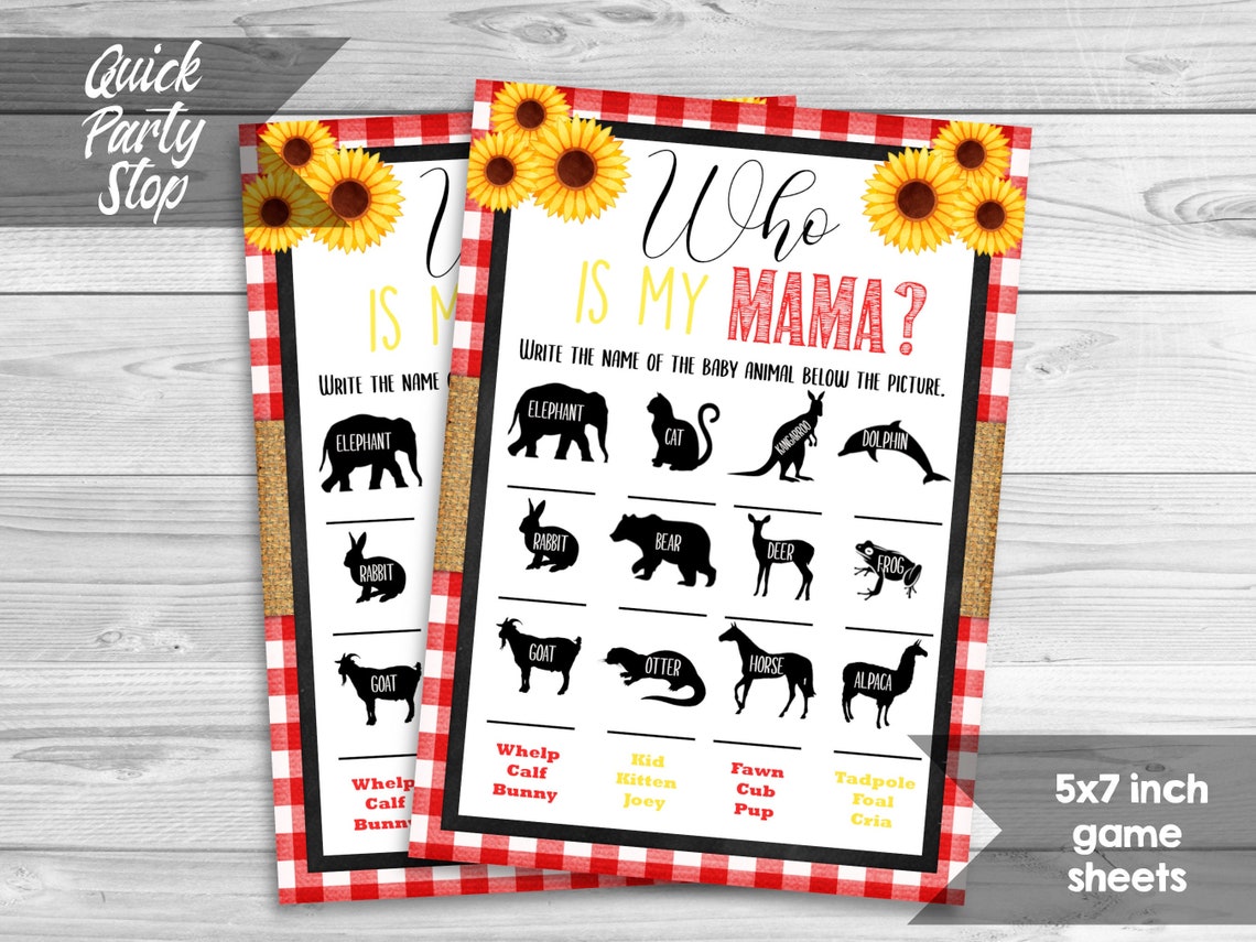 Baby Q Who is My Mama Game, Printable Baby Shower Game, Baby BBQ Games ...