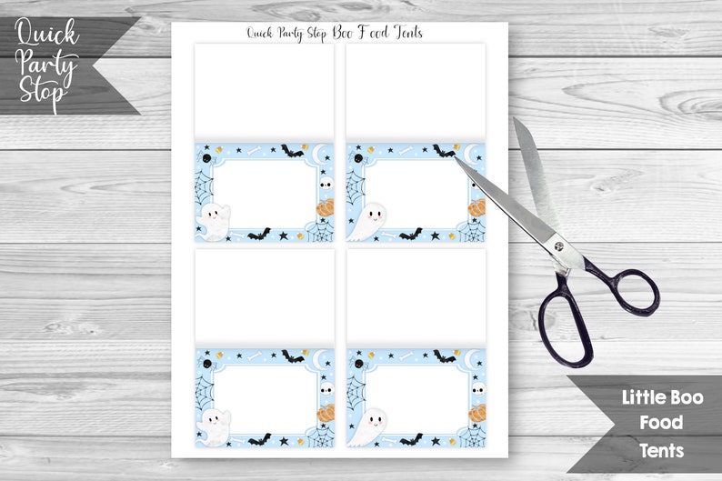 Little Boo Editable Food Tents Blue Halloween Food Labels - Etsy