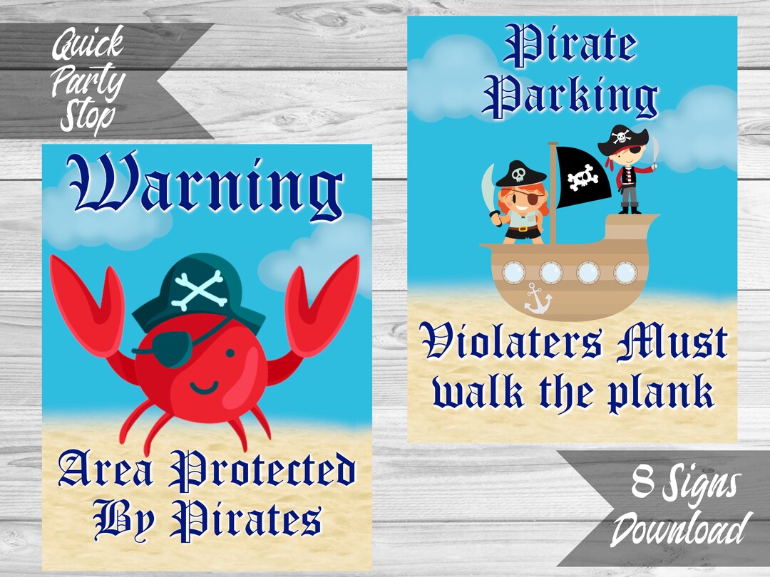 8 Printable Pirate Signs Digital Download Eight Signs for One Low Price ...