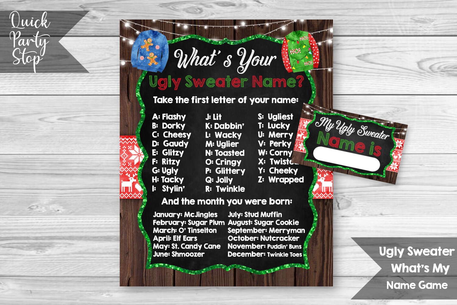 Ugly Sweater Name Game, What's Your Ugly Sweater Name, Christmas Party ...