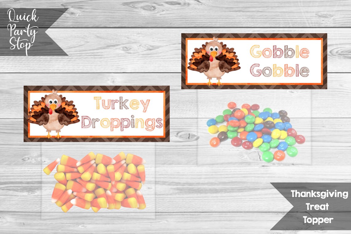 Thanksgiving Treat Toppers, Turkey Toes Goody Bag Topper, Turkey ...