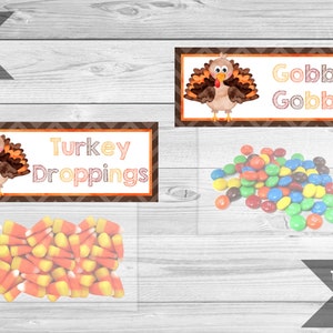 Thanksgiving Treat Toppers, Turkey Toes Goody Bag Topper, Turkey ...