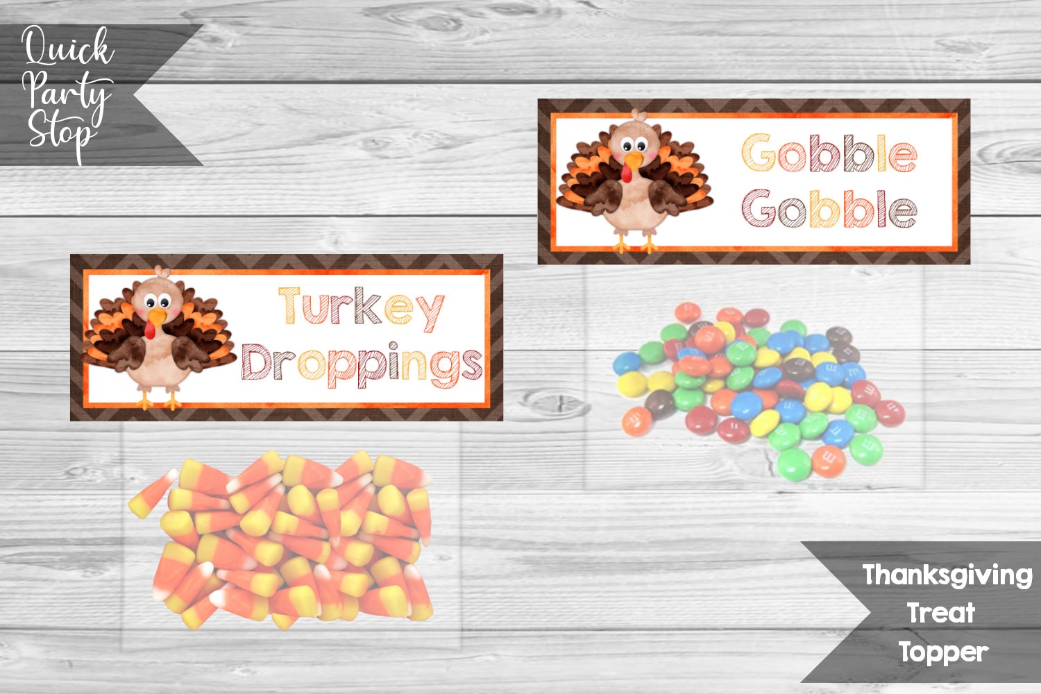 Thanksgiving Treat Toppers, Turkey Toes Goody Bag Topper, Turkey ...