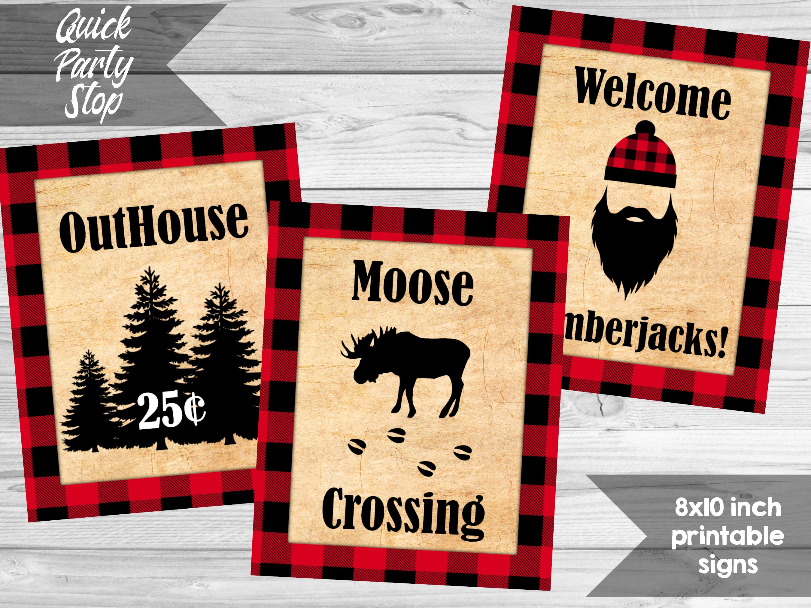 5 Lumberjack Signs, Lumberjack Decorations, Welcome Lumberjacks, Moose ...