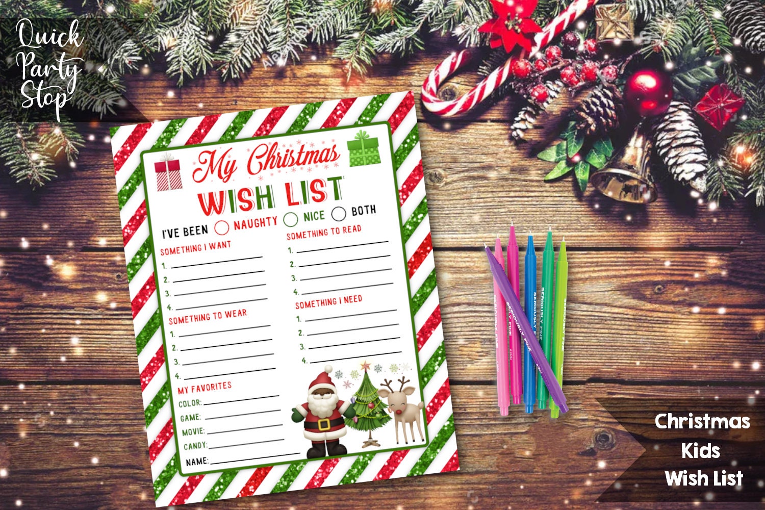 My Christmas Wish List for Kids, Printable Holiday Wish List, Santa ...