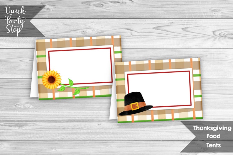 Thanksgiving Editable Food Tents, Turkey Food Labels, Harvest Party ...