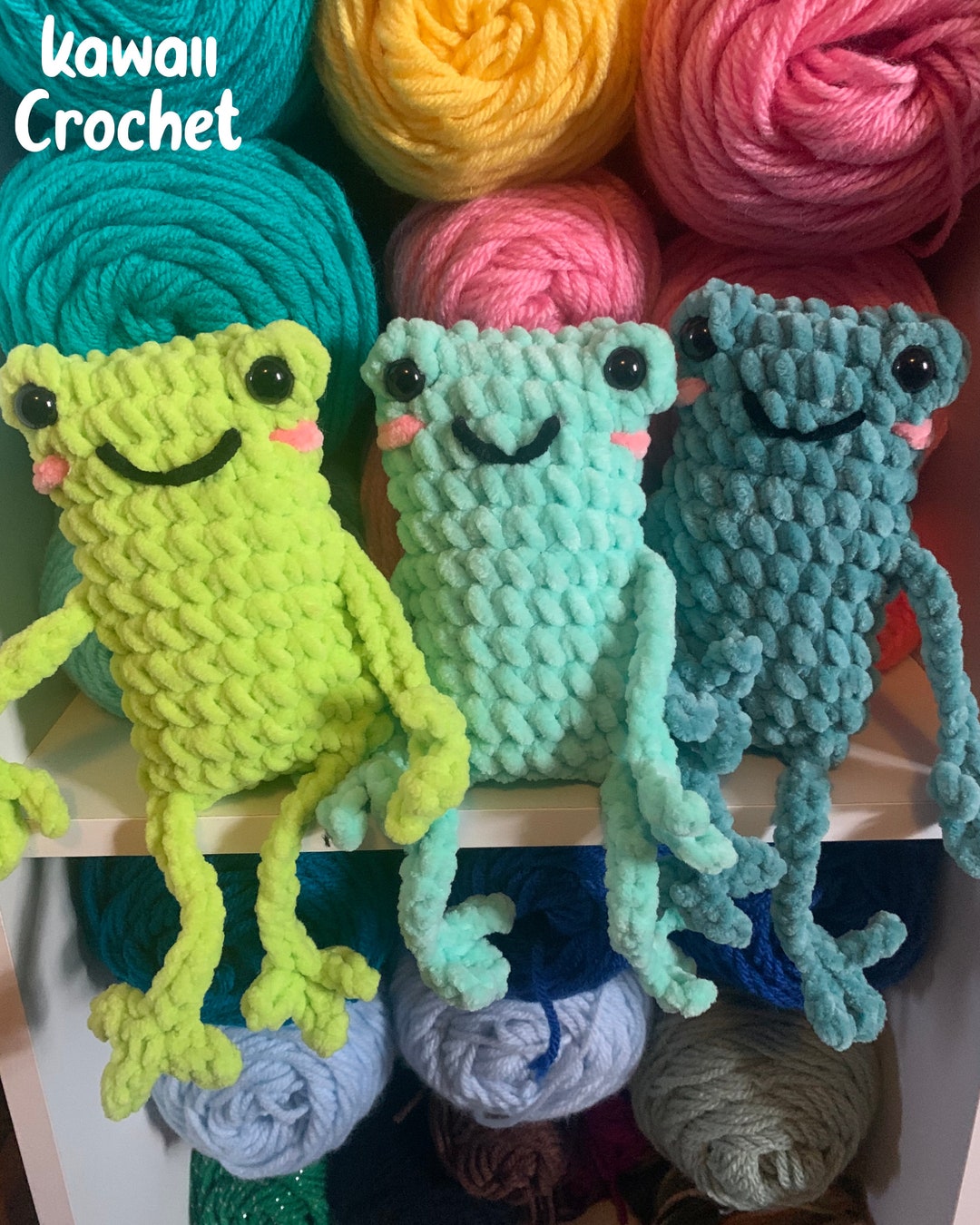Crochet Leggy Frog Plushie, Crochet Stuffed Animal, Cute Crochet Frogs ...