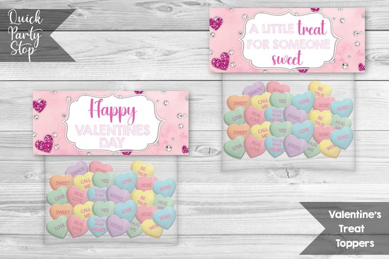 Valentines Day Treat Toppers, Valentines Goody Bag Topper, Happy ...