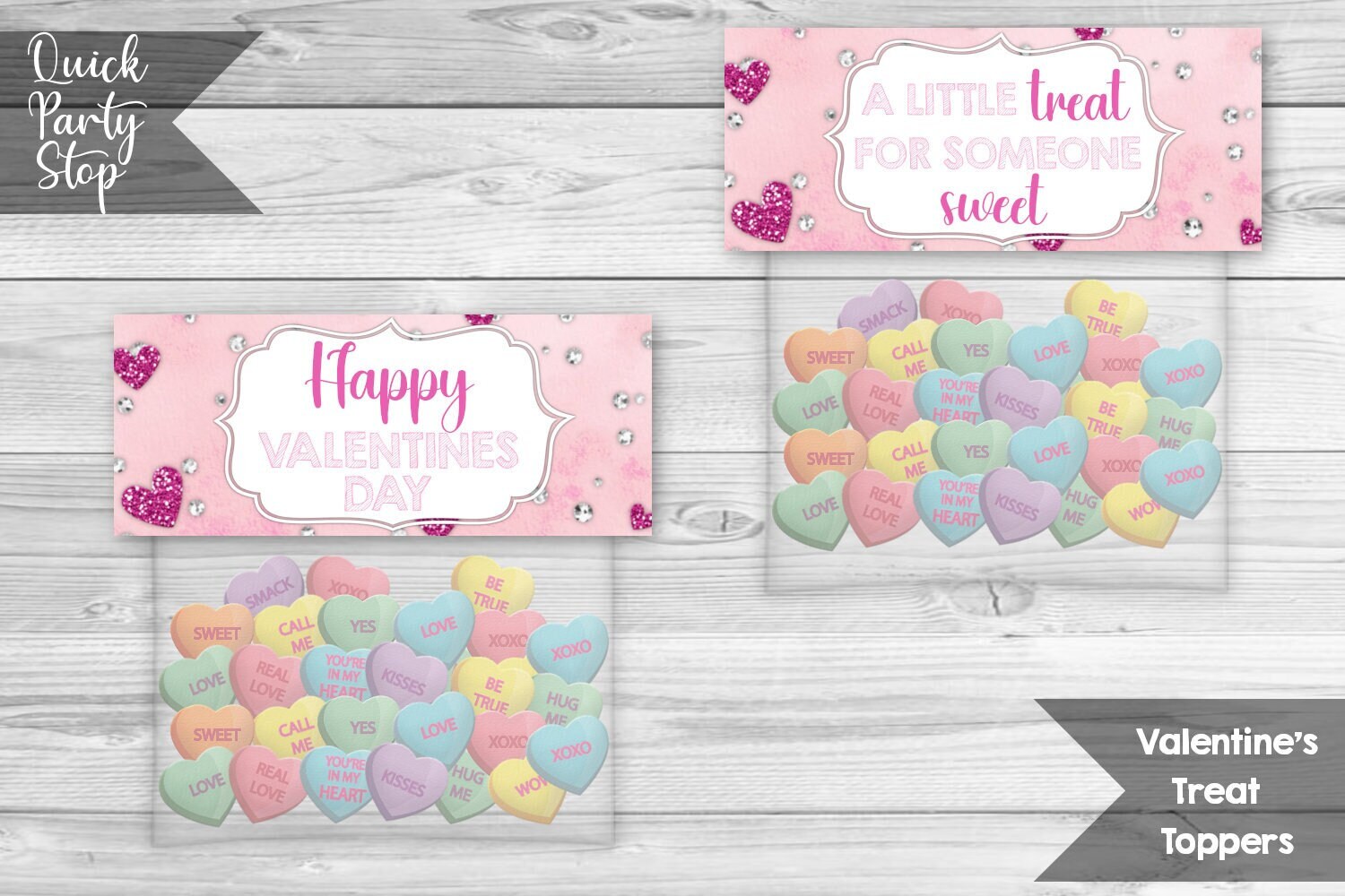 Valentines Day Treat Toppers, Valentines Goody Bag Topper, Happy ...