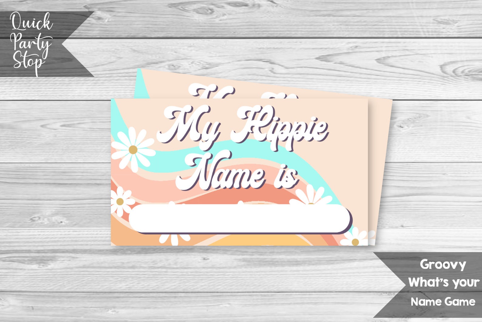 Hippie Name Game, Groovy Birthday Party, Printable Game Sheet, What's ...